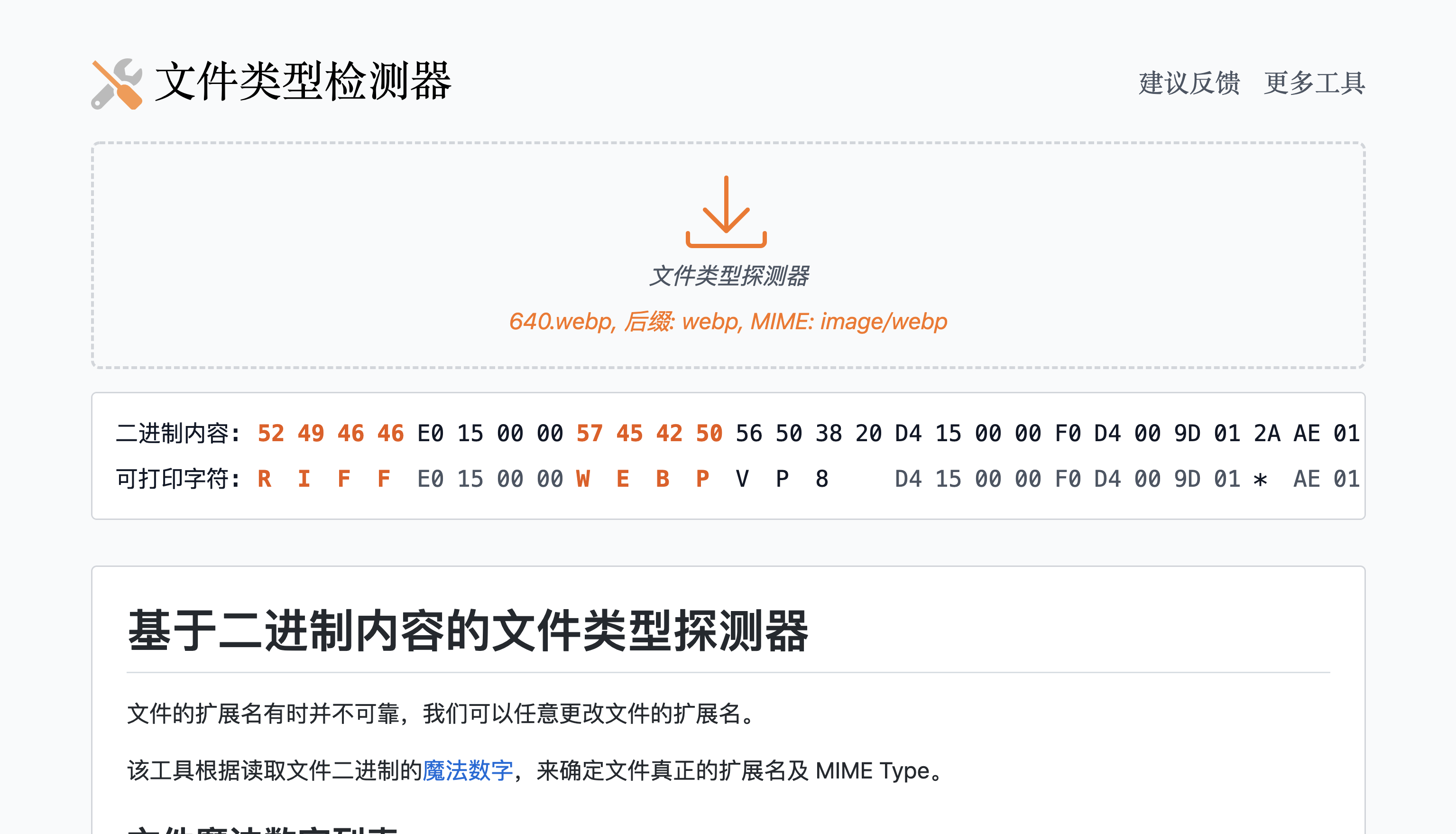 File Type Detector | Online File Format Analyzer | Developer's Toolbox